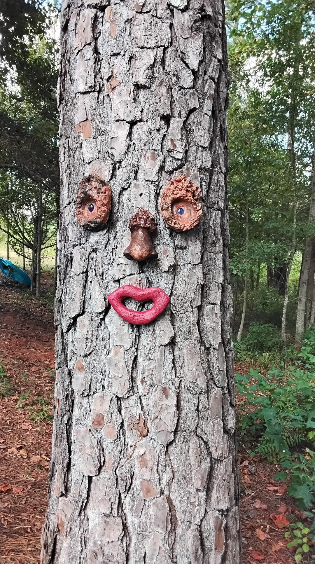 One of a Kind Handmade Pottery Tree Face Tree Hugger Garden Decor ...