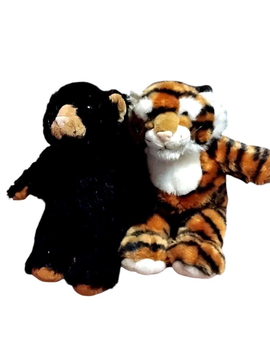 Two Vintage Bear Factory Plush Stuffed Animal Bengal Tiger & Black Puma ...