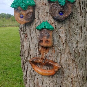 One of a Kind Handmade Pottery Tree Face Tree Hugger Garden Decor ...