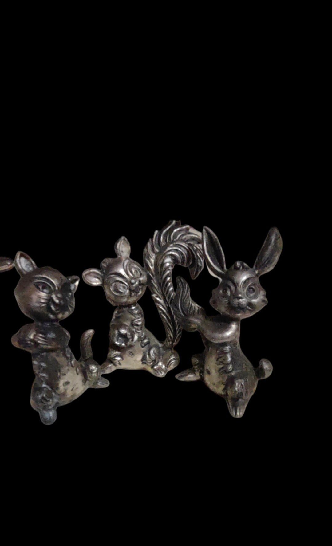 Three Vintage White Brass MCM Forest Animal Figurines - Etsy