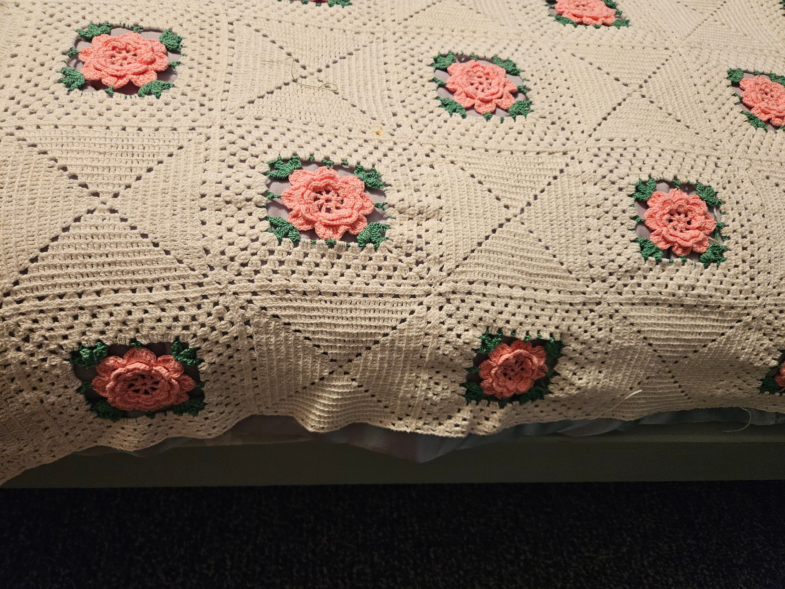 Antique Crocheted Bedspread - Etsy