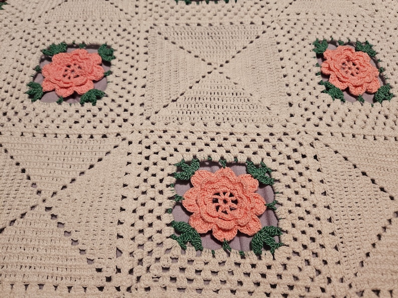 Antique Crocheted Bedspread - Etsy