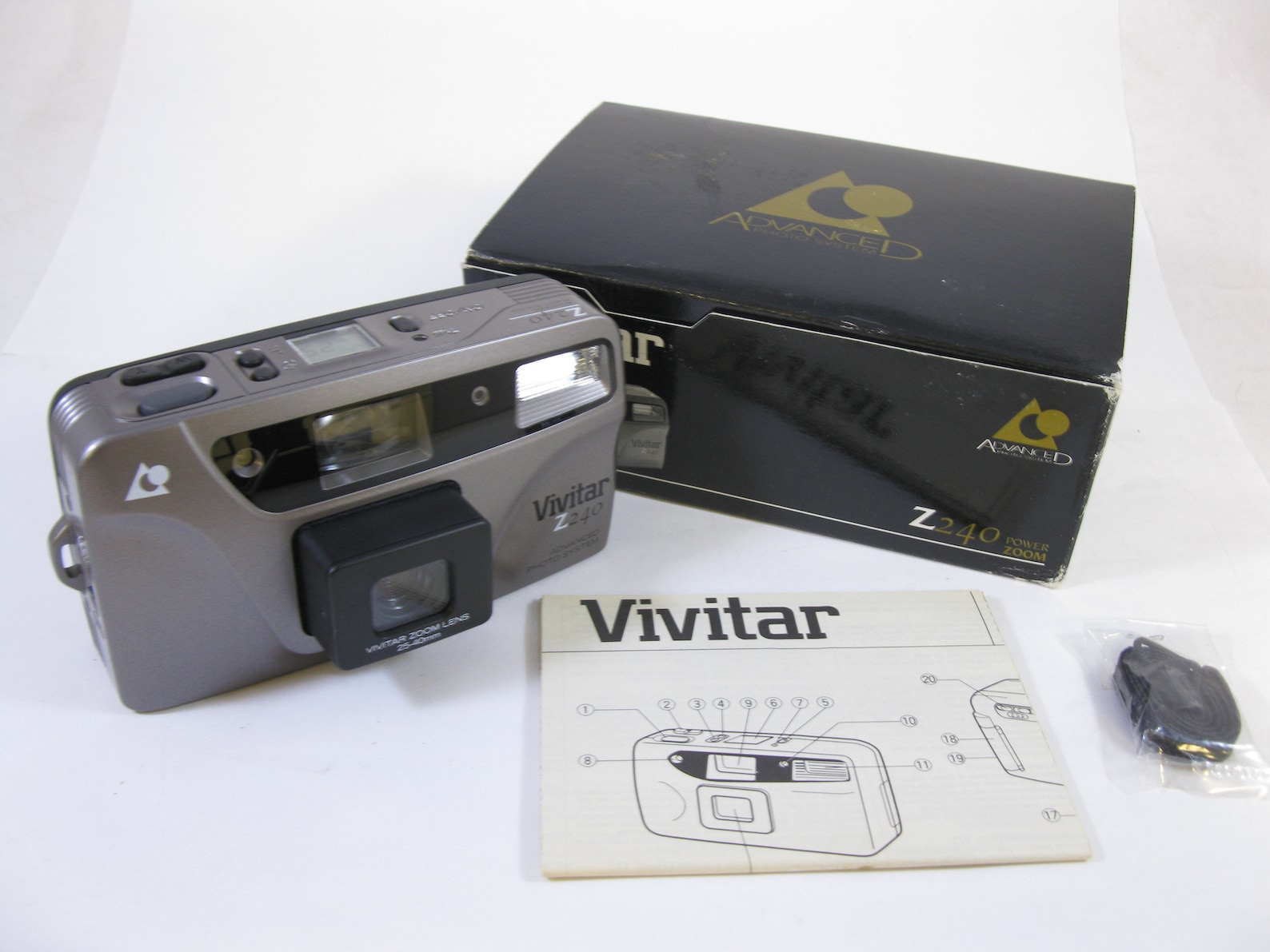 Vivitar Z240 Power Zoom Camera APS Advanced Photo System Camera Box ...