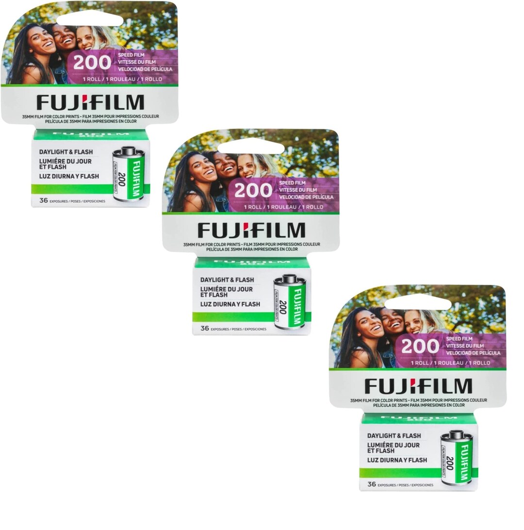 3 Rolls Fujifilm Fujicolor 200 Speed 35mm Color Film, 36 Exposures 3 ...