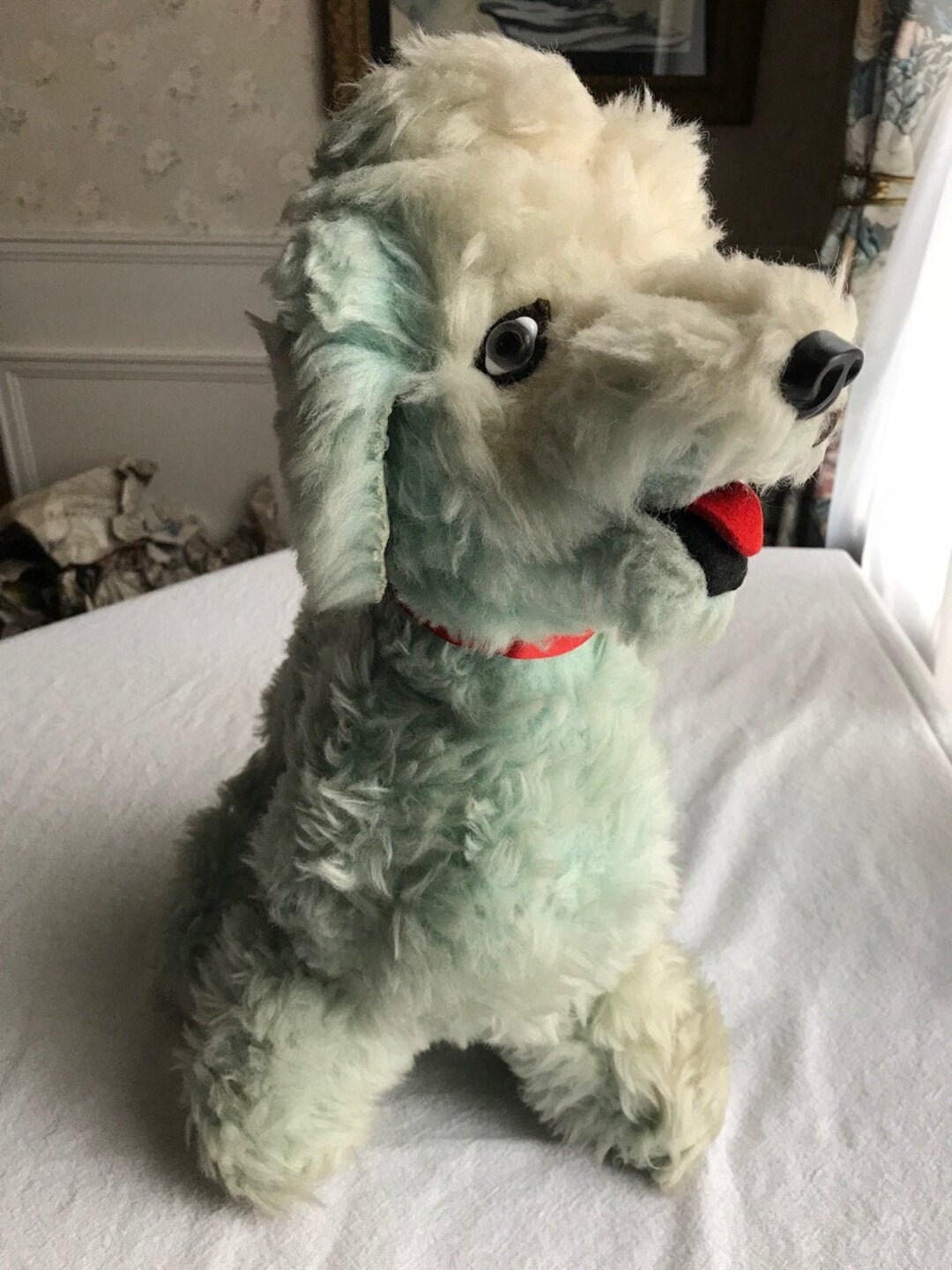Vintage 50s 17 Blue Stuffed Plush Dog - Etsy