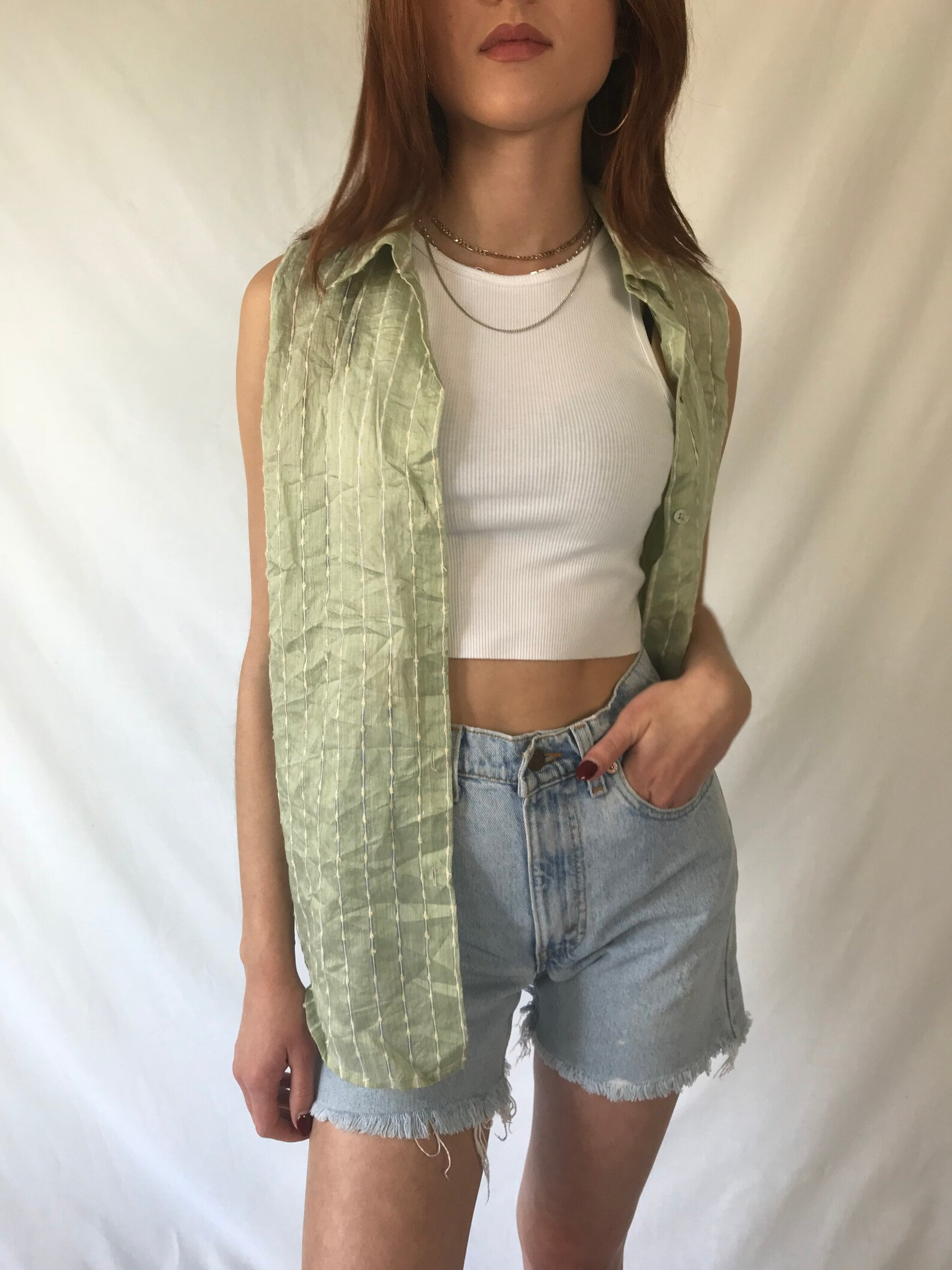 Mint Green Sheer Vest - Etsy