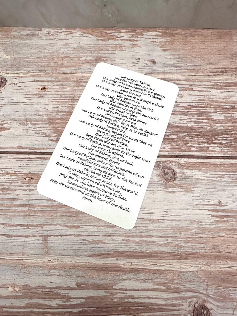 Our Lady of Fatima Prayer Card - Etsy