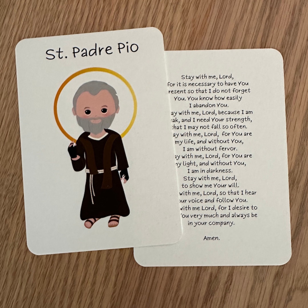 St. Padre Pio Prayer Card - Etsy