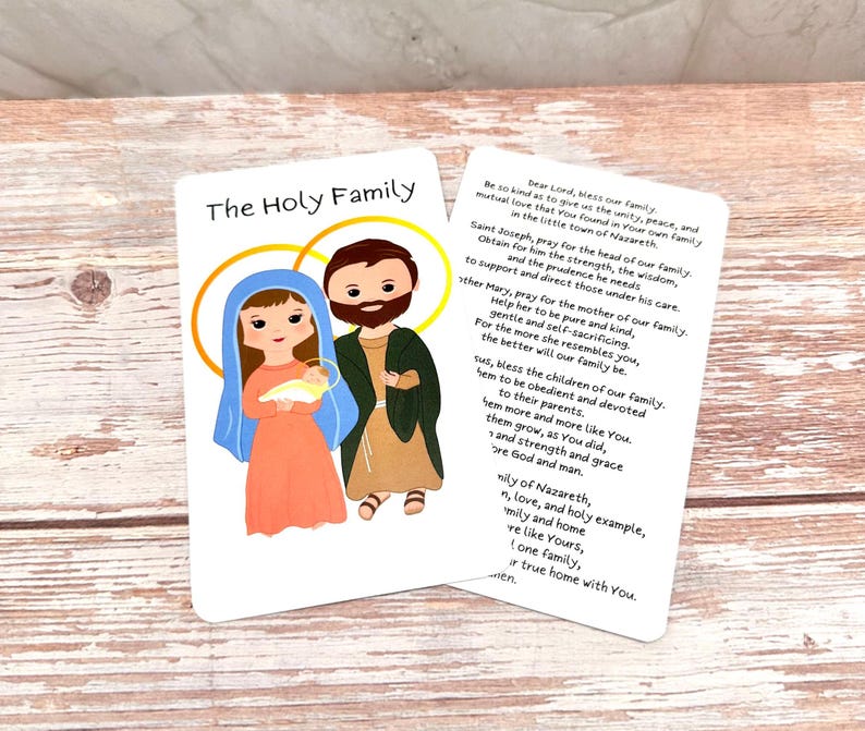 Holy Family Prayer Card - Etsy