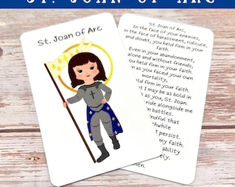Novena to St Joan of Arc Patron Saint Holy Prayer Card Laminated - Etsy