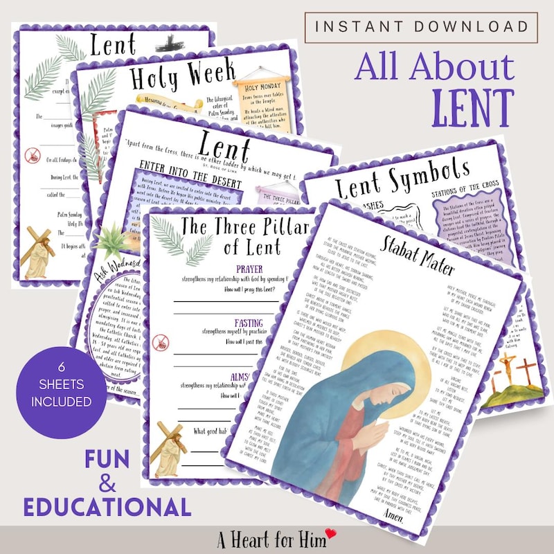 Lent Symbols for Kids - Etsy