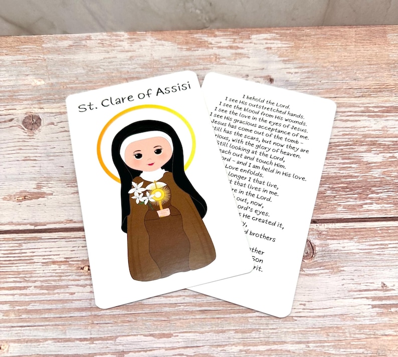 St. Clare of Assisi Prayer Card - Etsy