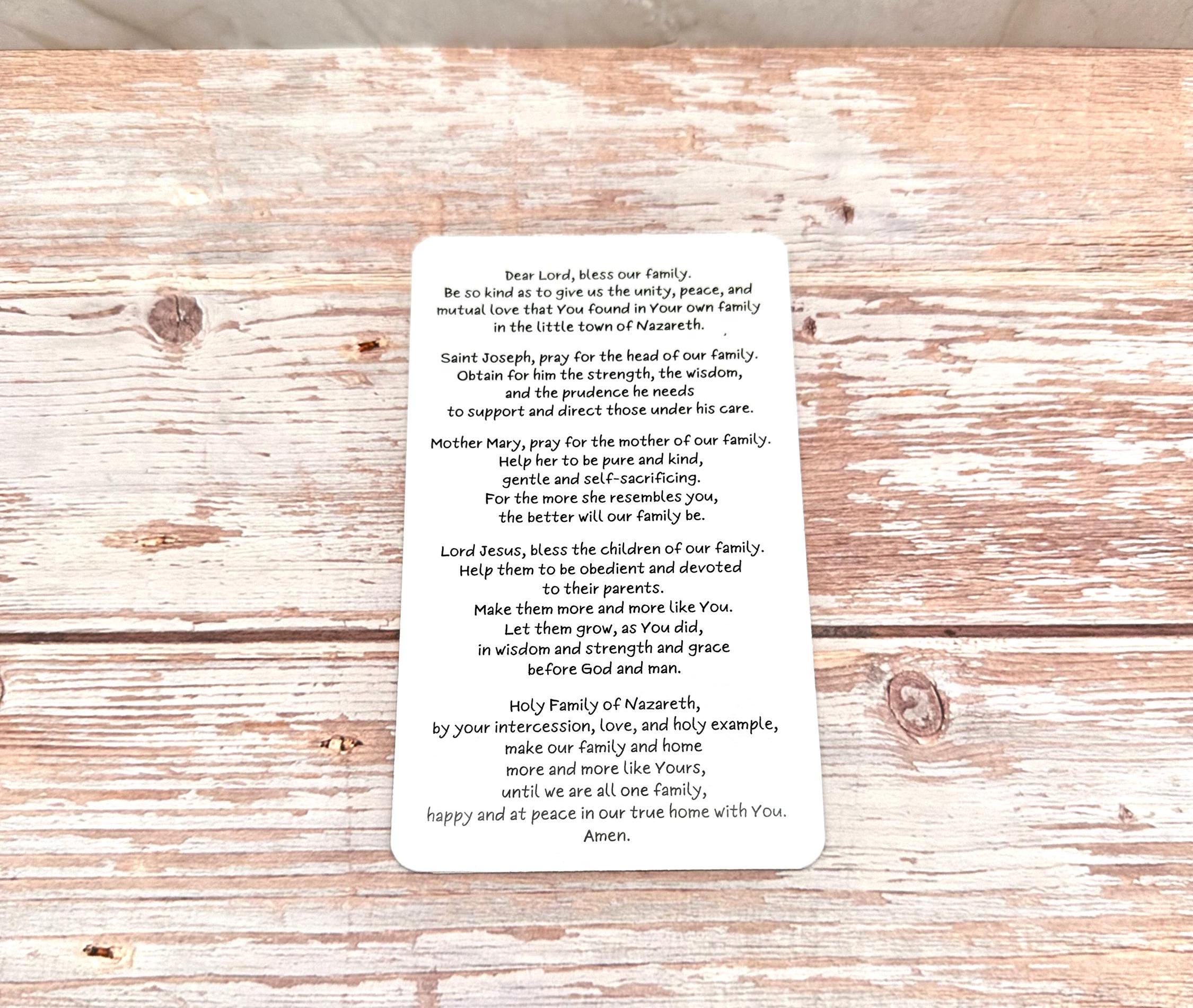 Holy Family Prayer Card - Etsy