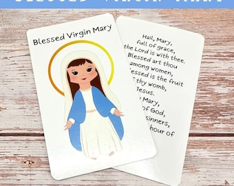 Blessed Virgin Mary Prayer Card - Etsy