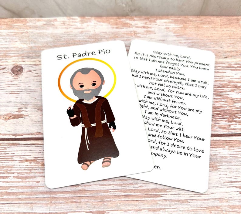 St. Padre Pio Prayer Card - Etsy