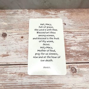 Blessed Virgin Mary Prayer Card - Etsy