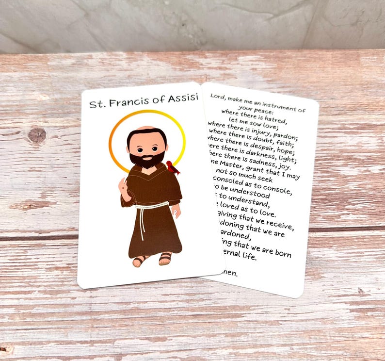 St. Francis of Assisi Prayer Card - Etsy