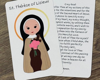 St. Therese of Lisieux Prayer Card, Carmelite - Etsy