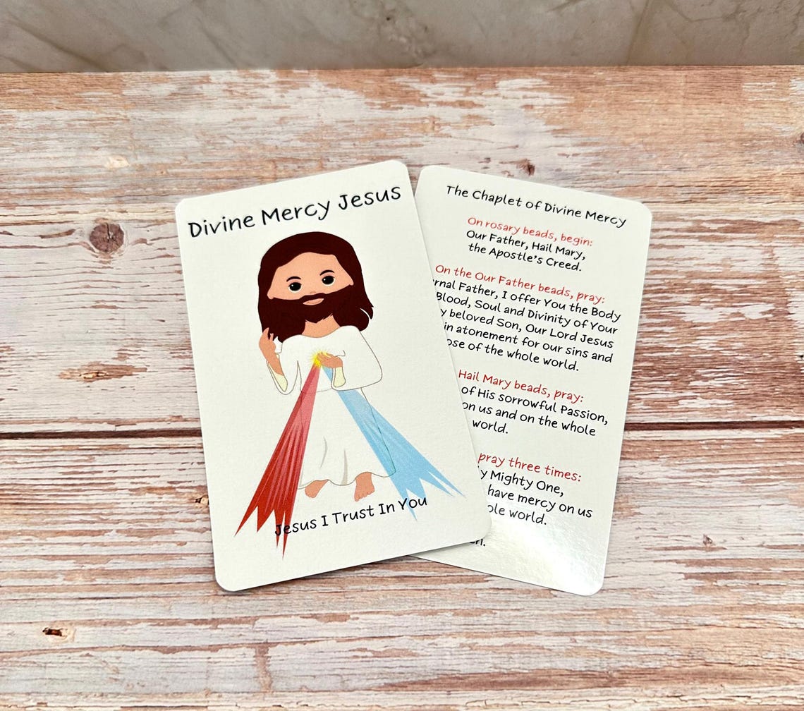 Divine Mercy Jesus Prayer Card - Etsy