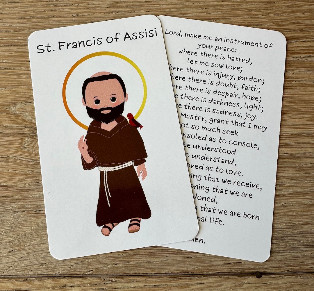 St. Francis of Assisi Prayer Card - Etsy