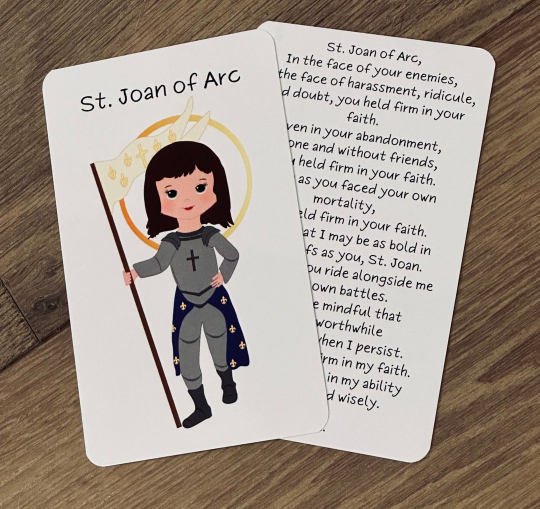 St. Joan of Arc Prayer Card - Etsy