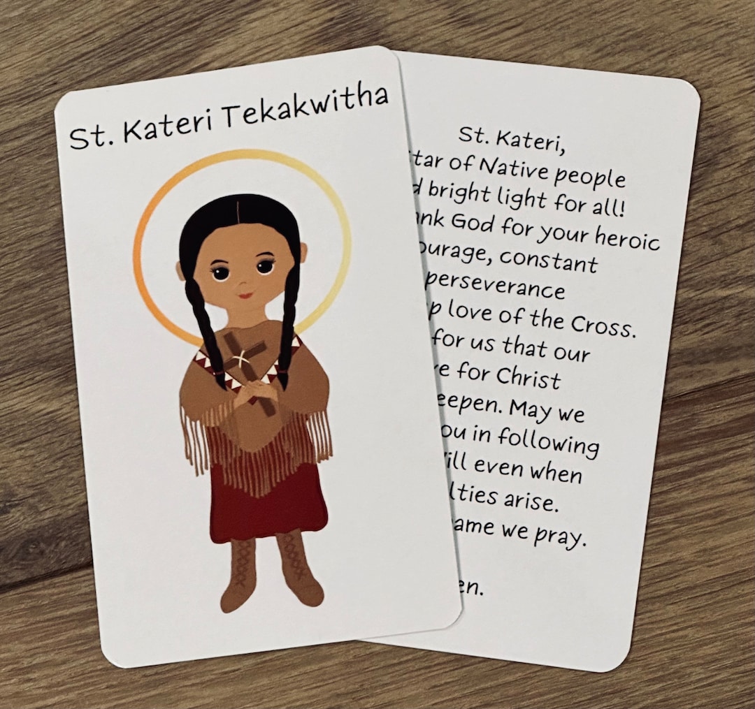 St. Kateri Tekakwitha Prayer Card - Etsy