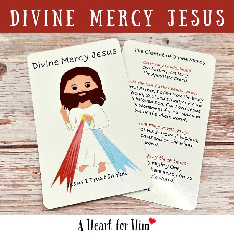 Divine Mercy Jesus Prayer Card - Etsy