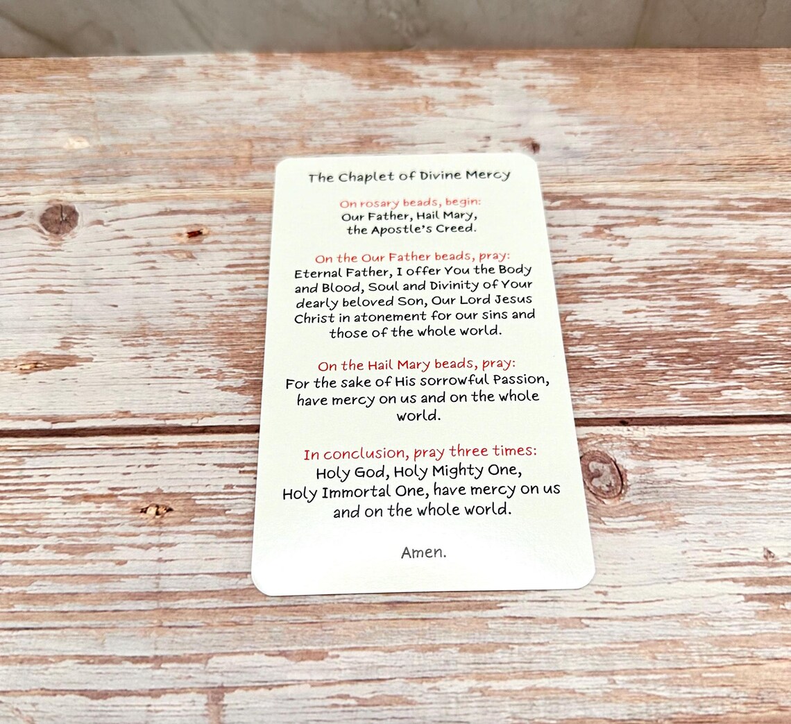 Divine Mercy Jesus Prayer Card - Etsy