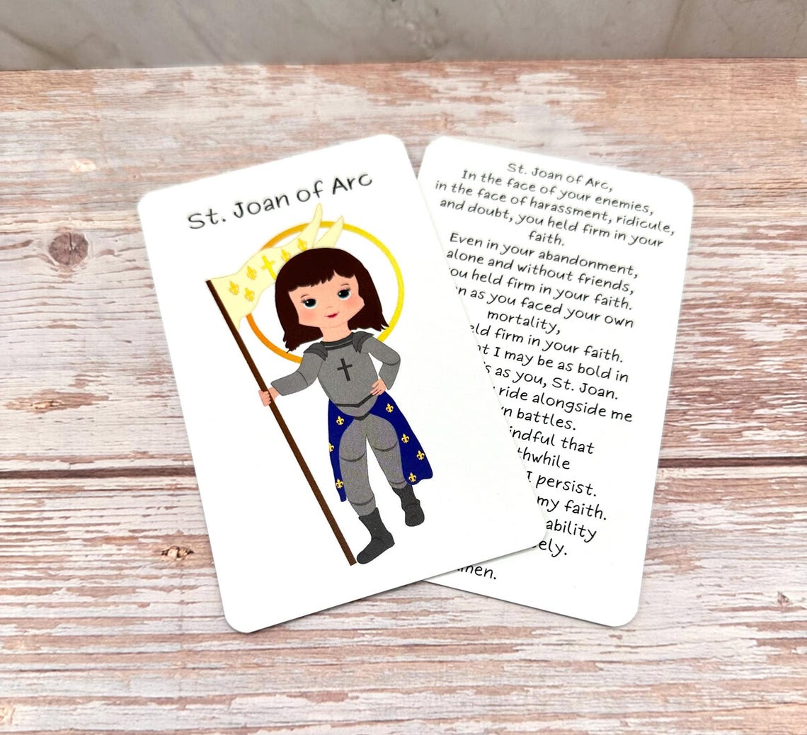 St. Joan of Arc Prayer Card - Etsy