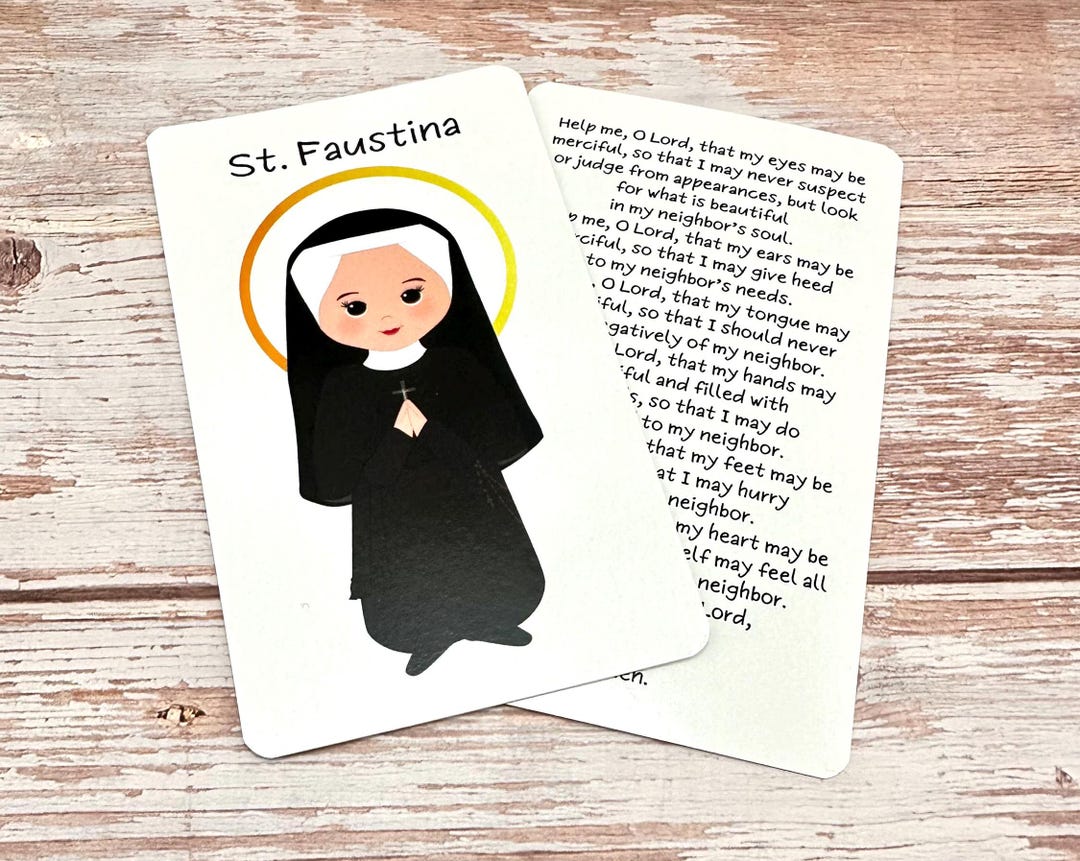 St. Faustina Prayer Card - Etsy