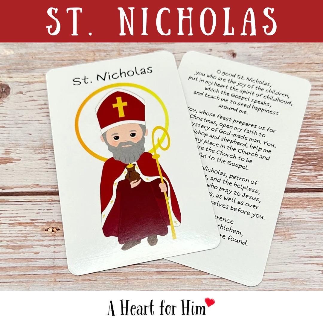 St. Nicholas Prayer Card - Etsy