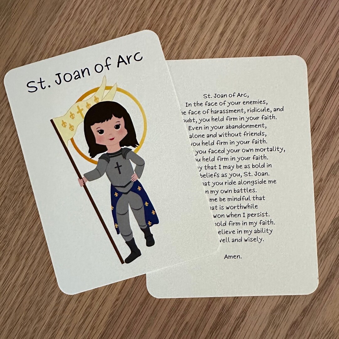 St. Joan of Arc Prayer Card - Etsy
