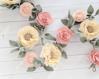 Felt flower garland | Etsy