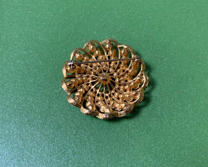 Blue Green Rhinestone Pinwheel Brooch Vintage - Etsy