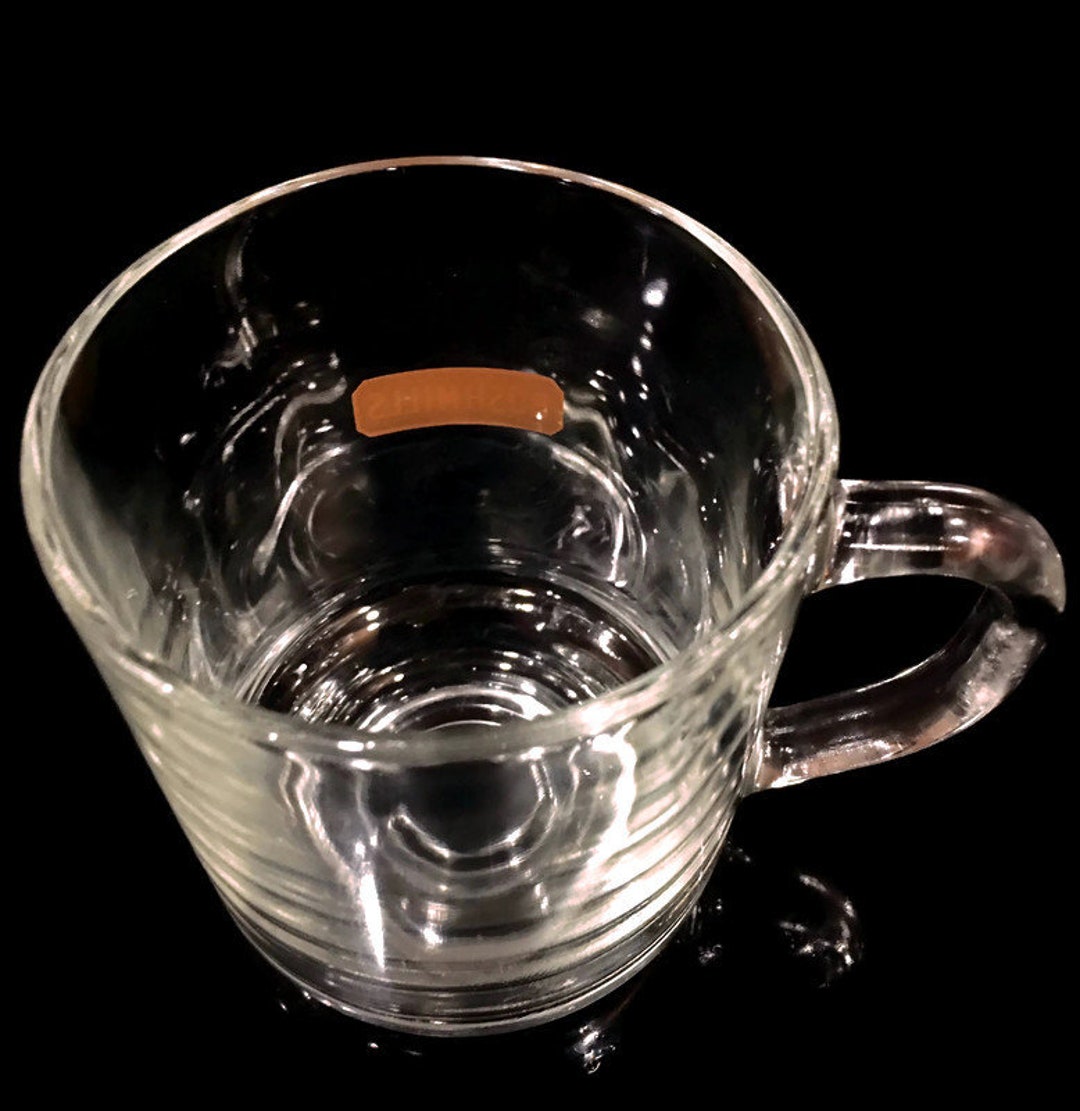 BUSHMILLS Irish Whiskey Clear Glass Mugs- Vintage Arc-usa Set Lot OF 2 ...