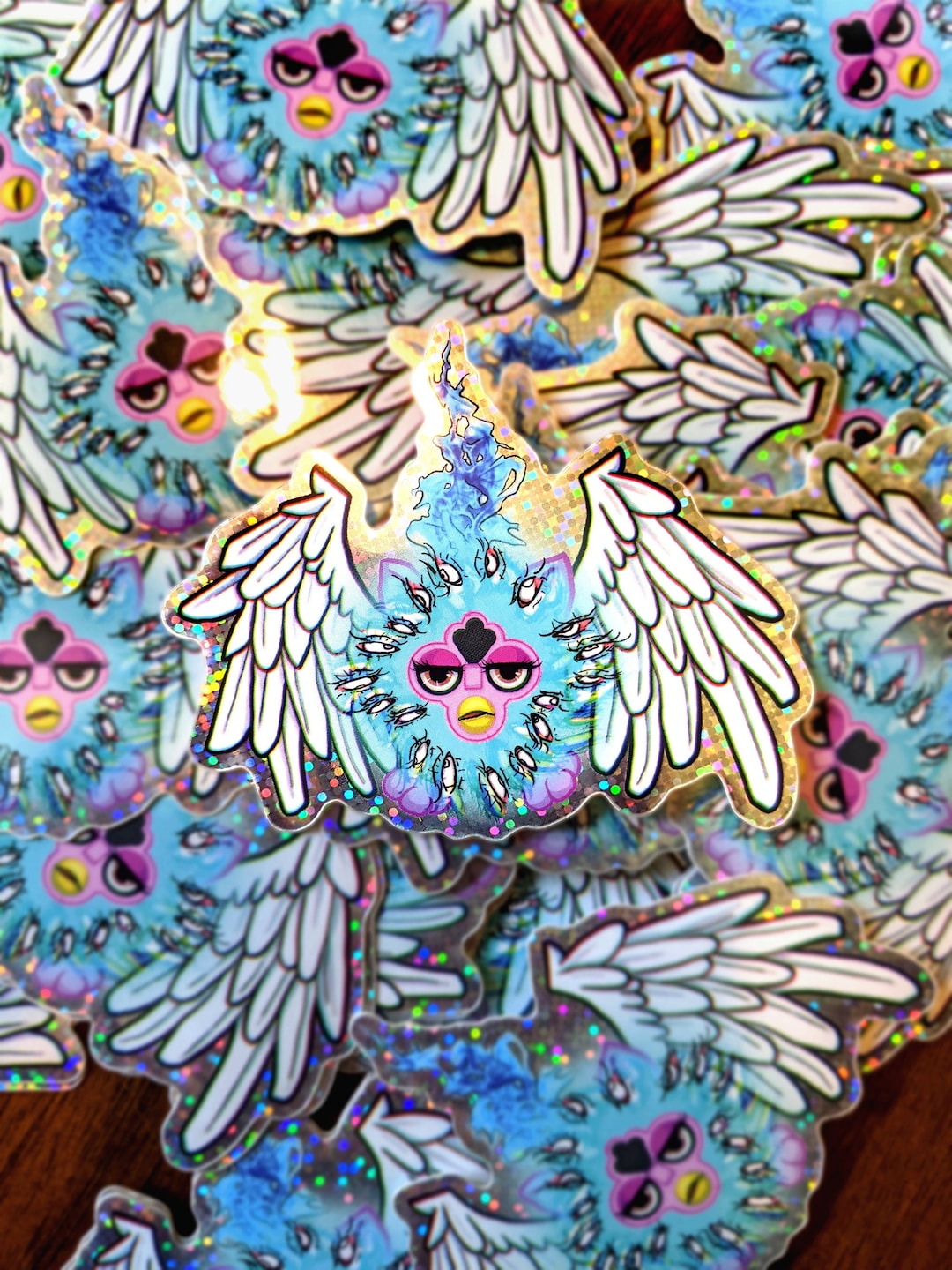 Furby Angel Holo Sparkle 3 Inch Sticker - Etsy