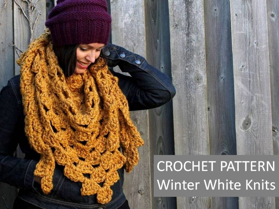 Crochet Shawl Pattern, Crochet Winter Shawl, Crochet Scarf Pattern ...
