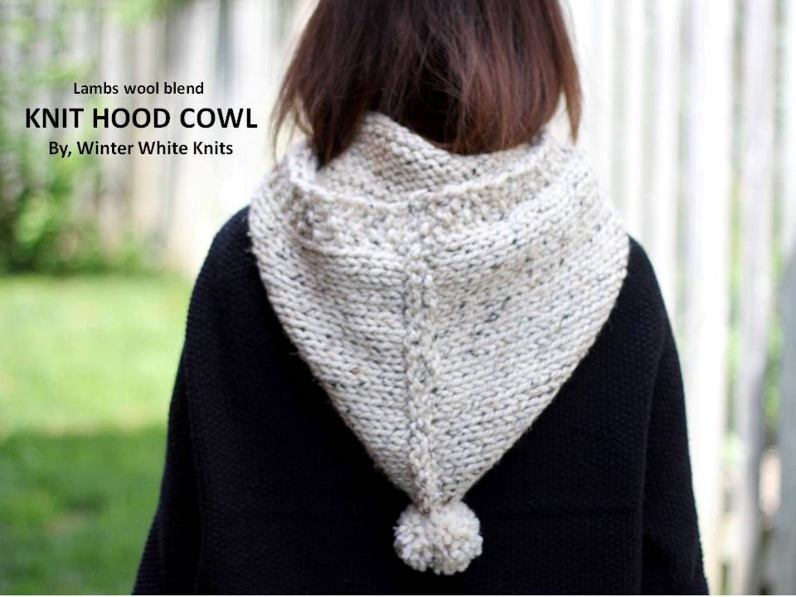 Hand-knit Hood Cowl With Winter Hood Wool Hood Wool Hood - Etsy