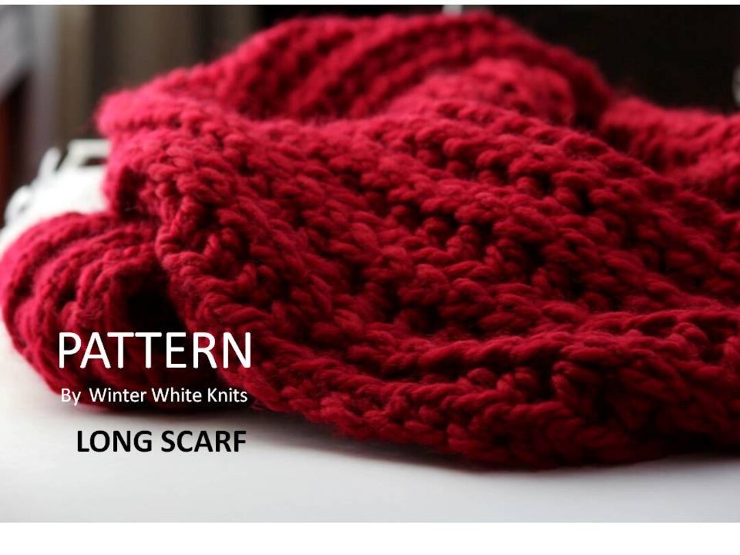Crochet Scarf Pattern, Long Crochet Scarf, Chunky Crochet Scarf, Easy ...