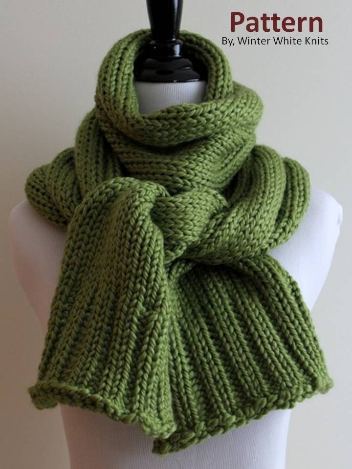 Knitting Pattern- Long Hand-knit Scarf, Chunky Knit Scarf, Winter Scarf ...