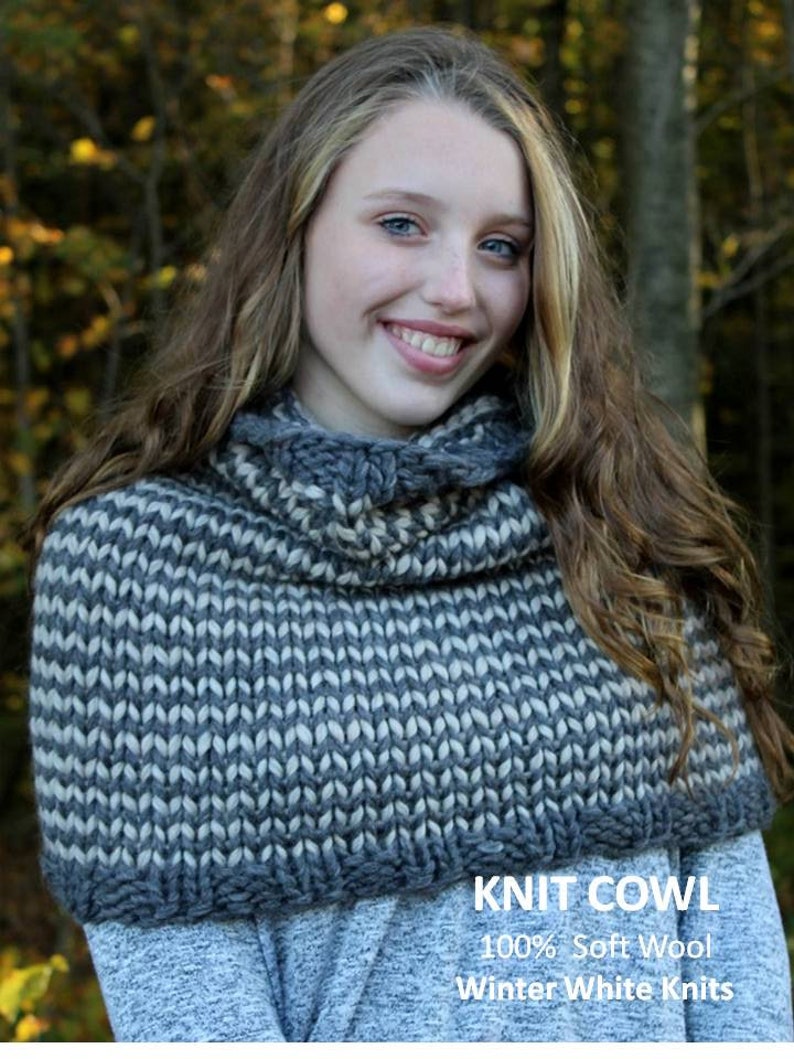 Winter Knit Cowl, Wear as a Cowl or Capelet or Hood, Knit Cowl Hood ...