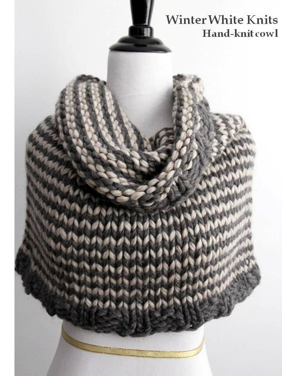 Winter Knit Cowl, Wear as a Cowl or Capelet or Hood, Knit Cowl Hood ...