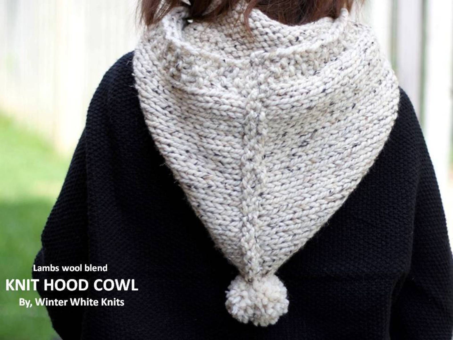 Hand-knit Hood, Cowl With Winter Hood, Wool Hood, Wool Hood Hat, Winter ...