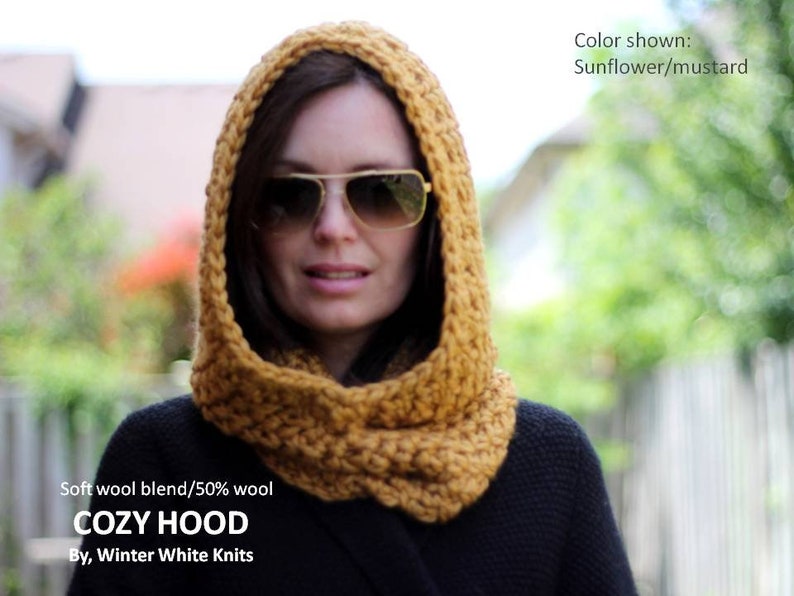 Winter Hood Cozy Hood Chunky Cowl Hood Winter Hood Hat - Etsy