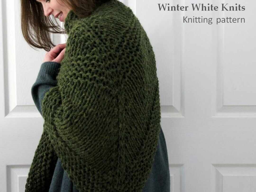 Shawl Knitting Pattern, Knit Triangle Wrap, Knit Triangle Scarf Pattern ...