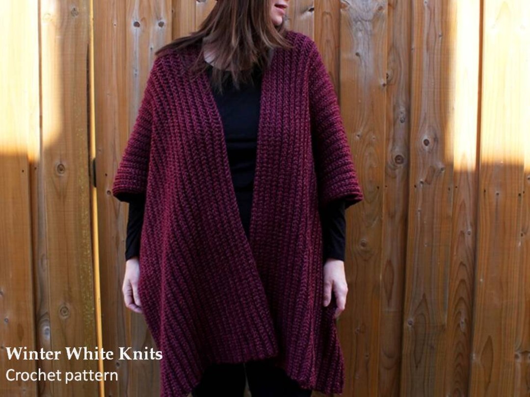 Crochet Cape Ruana Pattern, Crochet Poncho Pattern, Ruana Wrap, Crochet ...