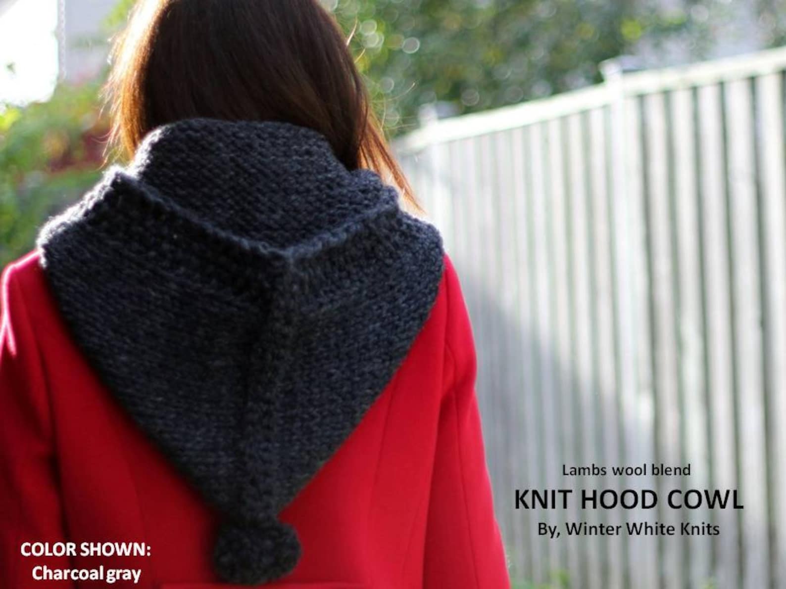 Hand-knit Hood, Cowl With Winter Hood, Wool Hood, Wool Hood Hat, Winter ...