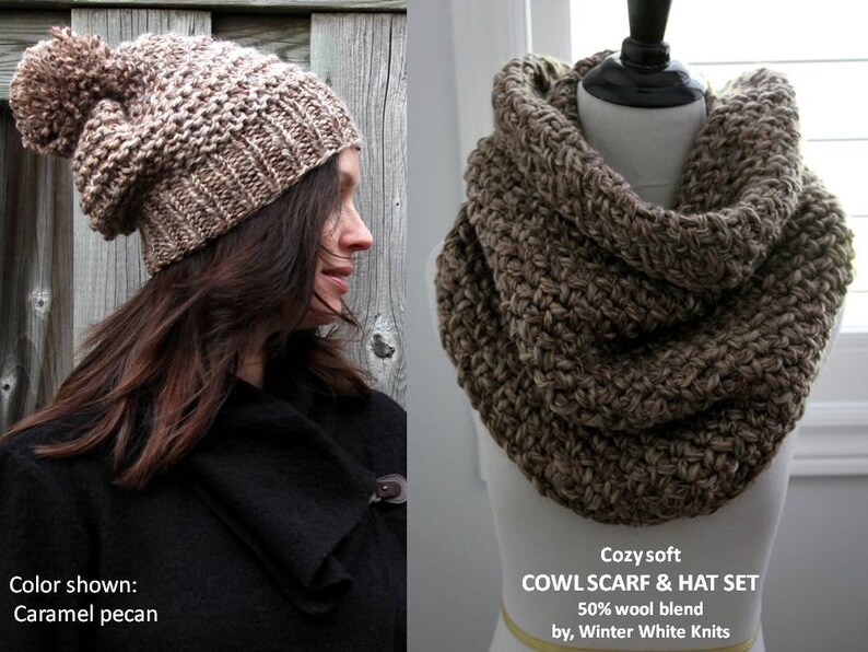 COWL & HAT SET This Set Includes Both the Hat and the Large - Etsy