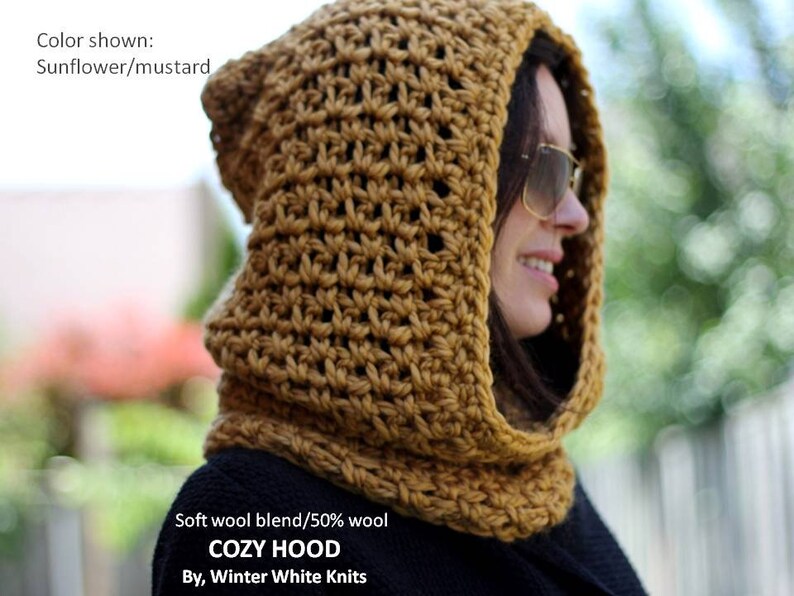 Winter Hood Cozy Hood Chunky Cowl Hood Winter Hood Hat - Etsy