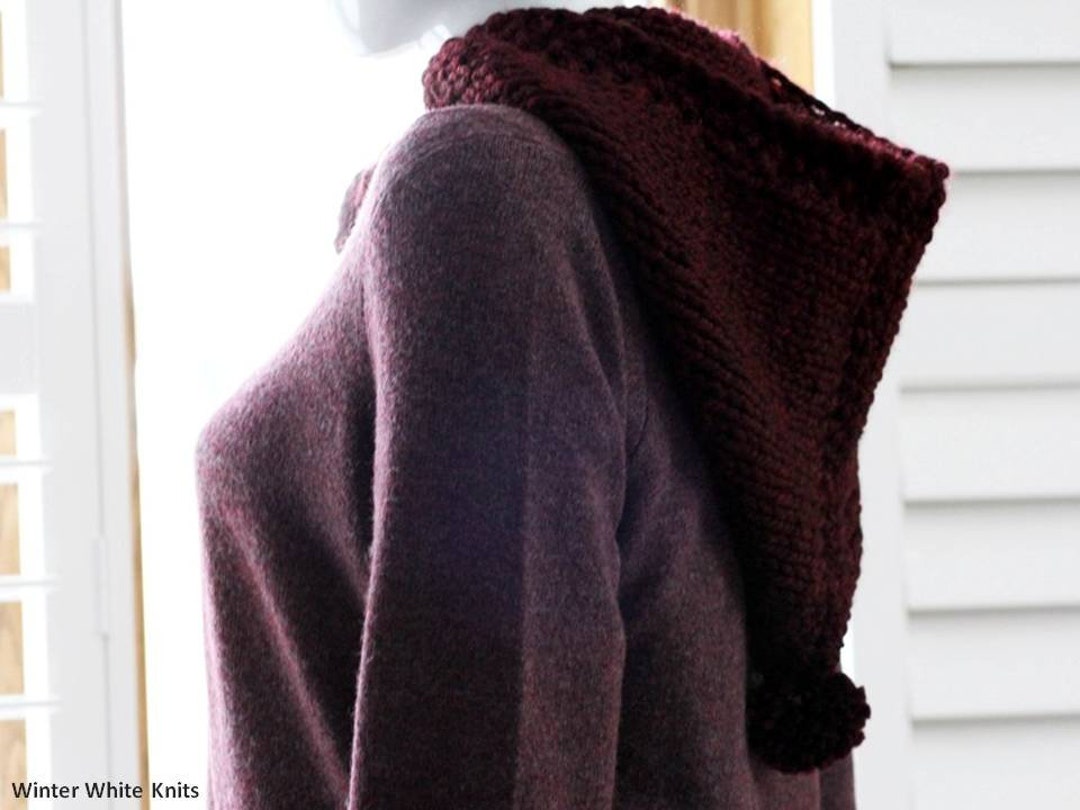 Capucha de invierno, Capucha de invierno tejida a mano, Capucha con ...